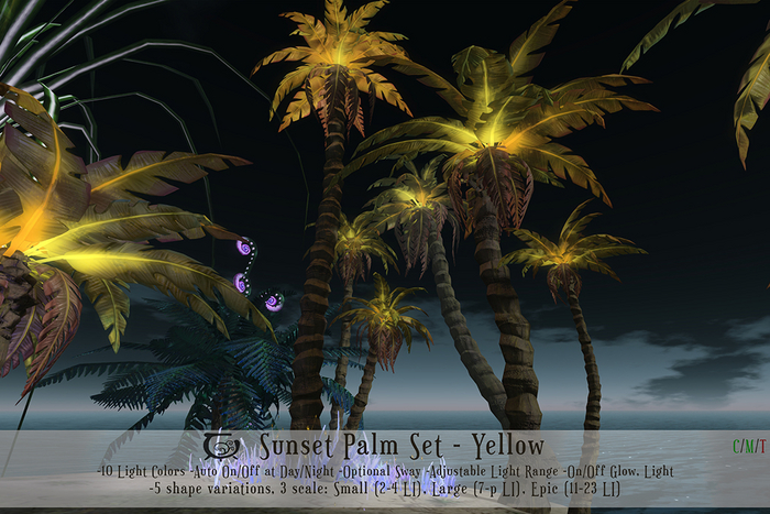 Second Life Marketplace - Sunset Palm Set- Yellow